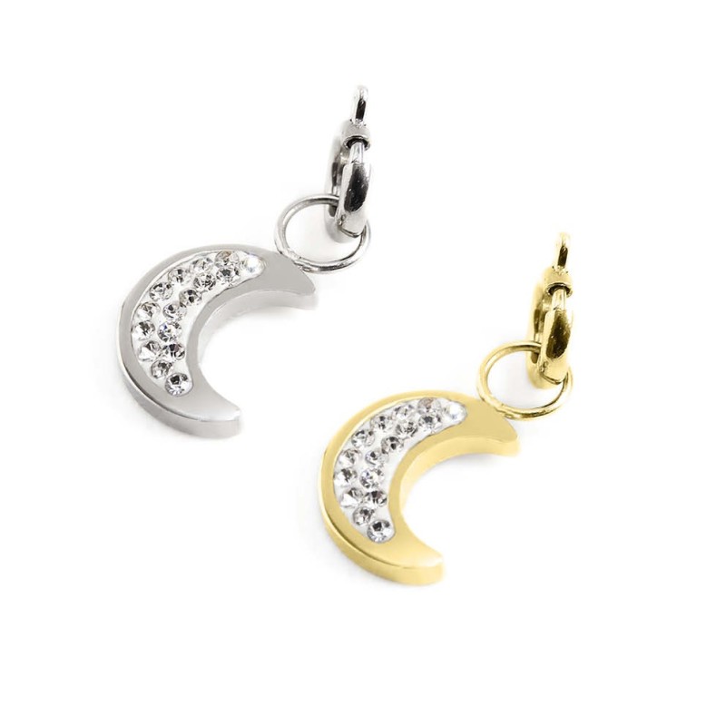 Charm luna con cristalli | Marlù Gioielli